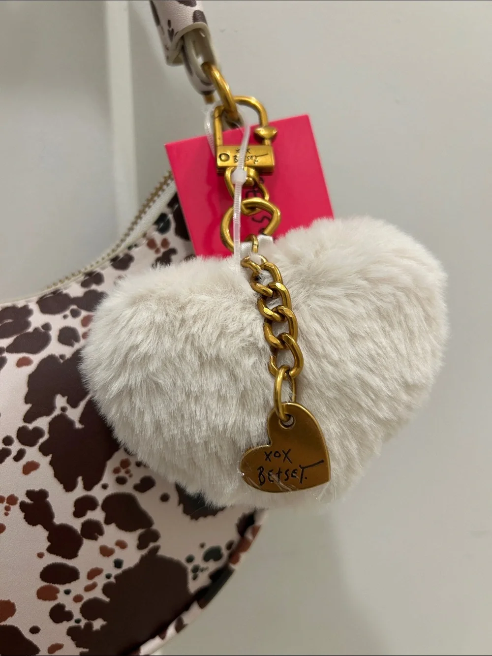 Betsey Johnson | Bags | Betsey Johnson Nwt Brown Cow Print Crescent ...
